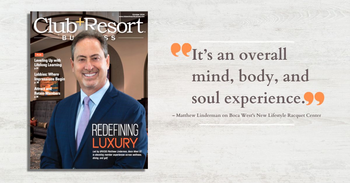 Boca West Country Club Makes Front Cover of Club + Resort Business